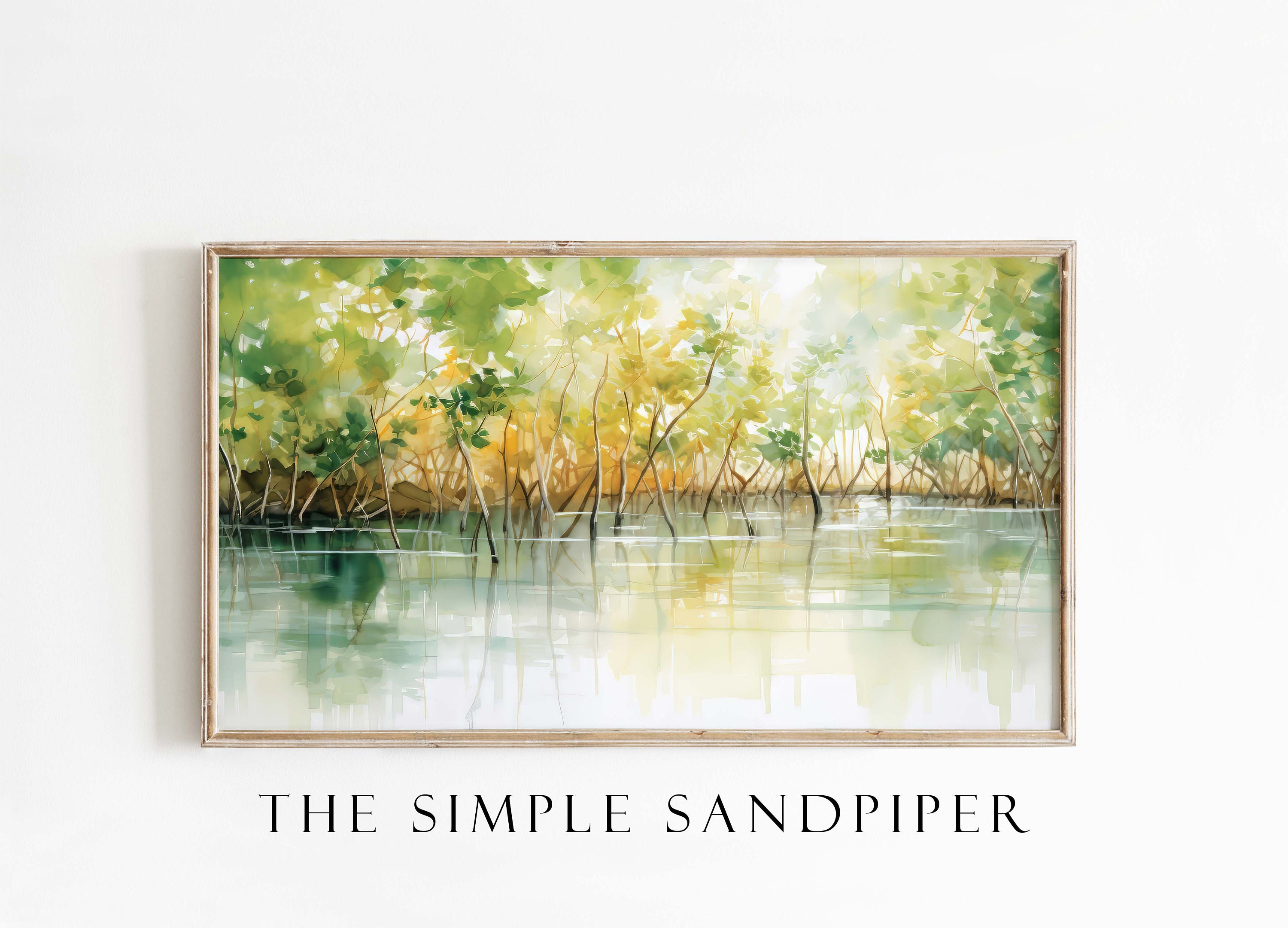 Frame TV Art - Tropical Mangroves Set, Watercolor Wetlands Wall Decor ...