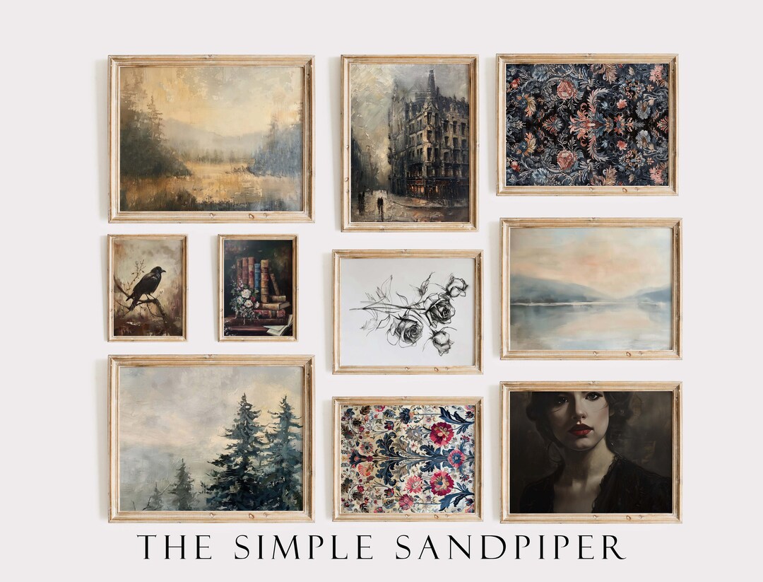 Moody Printable Art Set Dark Academia: Rustic Vintage Prints Modern ...