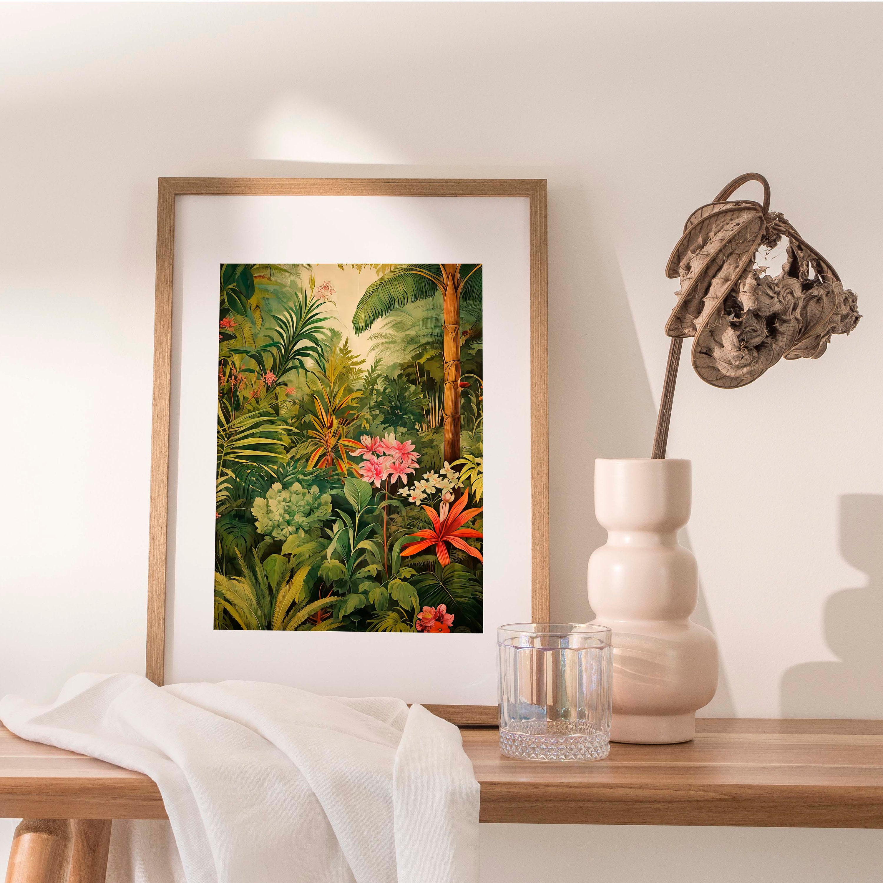 Vintage Jungle Watercolor Print Antique Forest Wall Art - Etsy