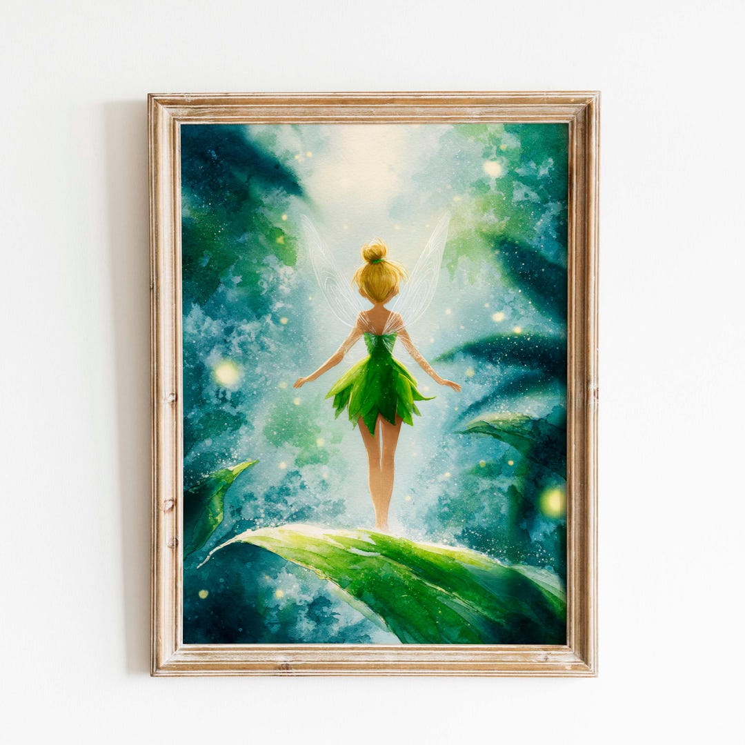 Tinker Bell Watercolor Print: Dewy Leaf Fairy Art (digital Download) - Etsy