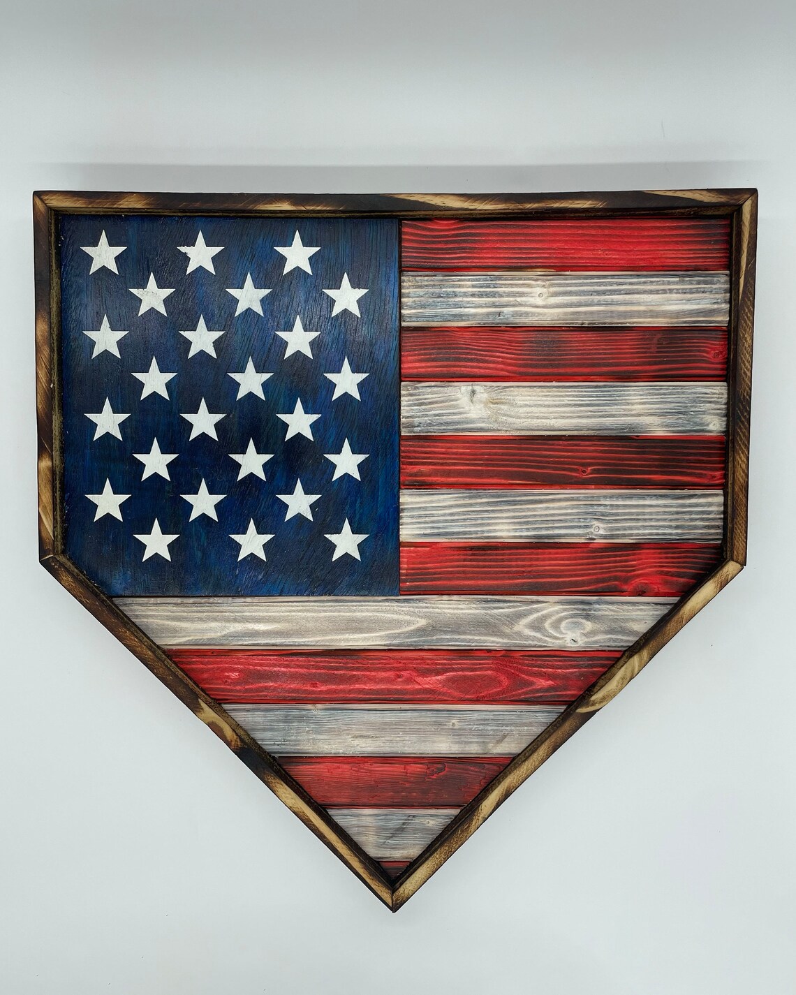 Wooden American Flag Home Plate - Etsy