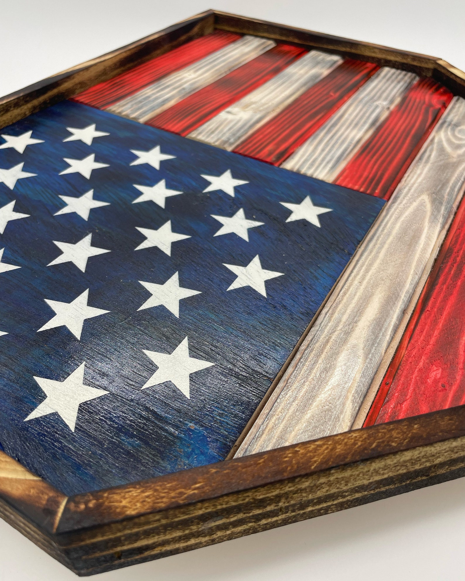 Wooden American Flag Home Plate - Etsy