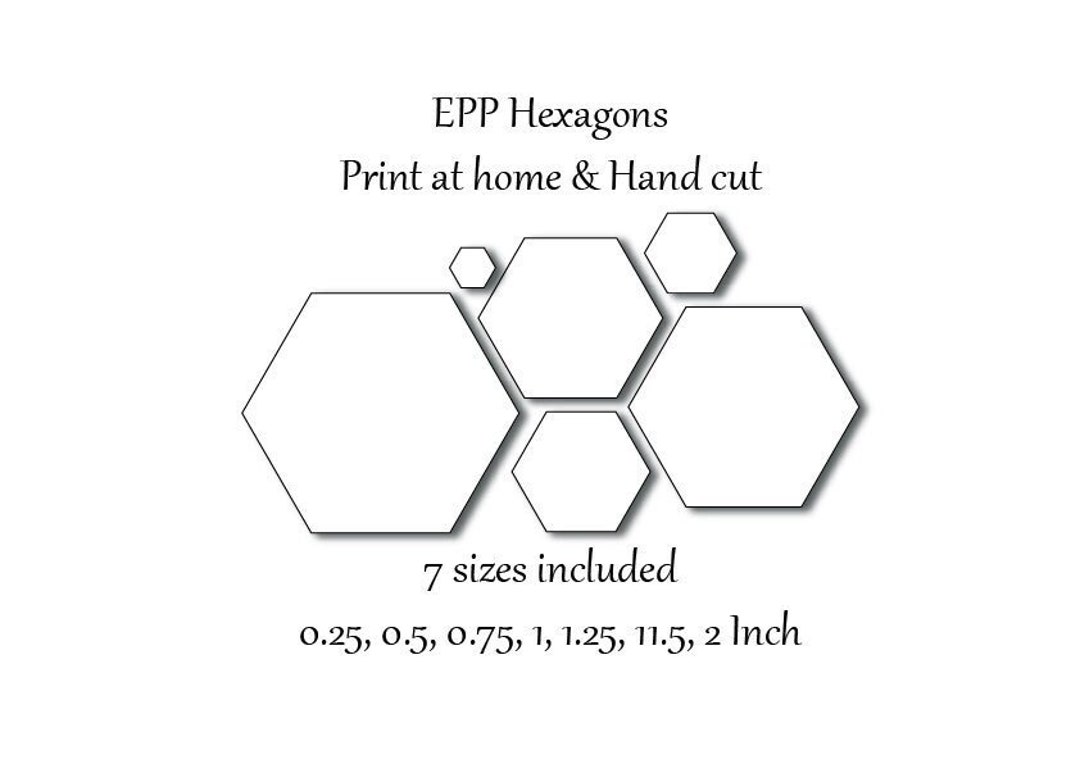 EPP Hexagons 7 Different Sizes Print & Cut at Home - Etsy
