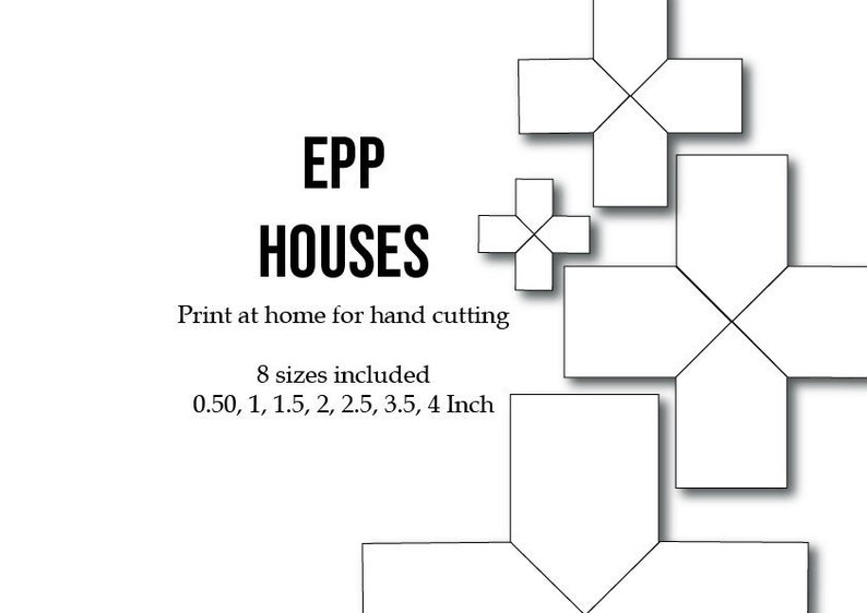 EPP Houses, PLUS QUILT, 8 Different Sizes, Print & Cut at Home - Etsy