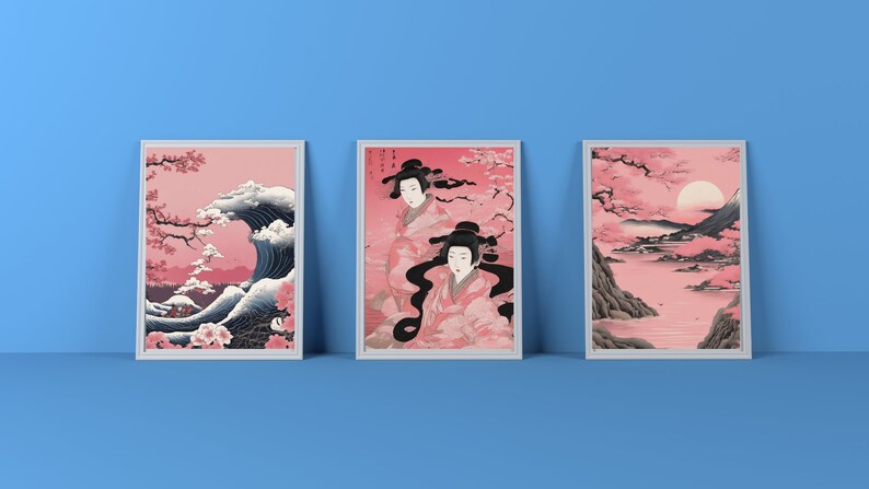 Japanese Prints Set of 3 Gallery Wall Set Asian Printable Art Japanese ...