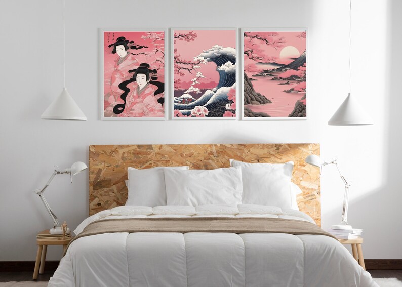 Japanese Prints Set of 3 Gallery Wall Set Asian Printable Art Japanese ...
