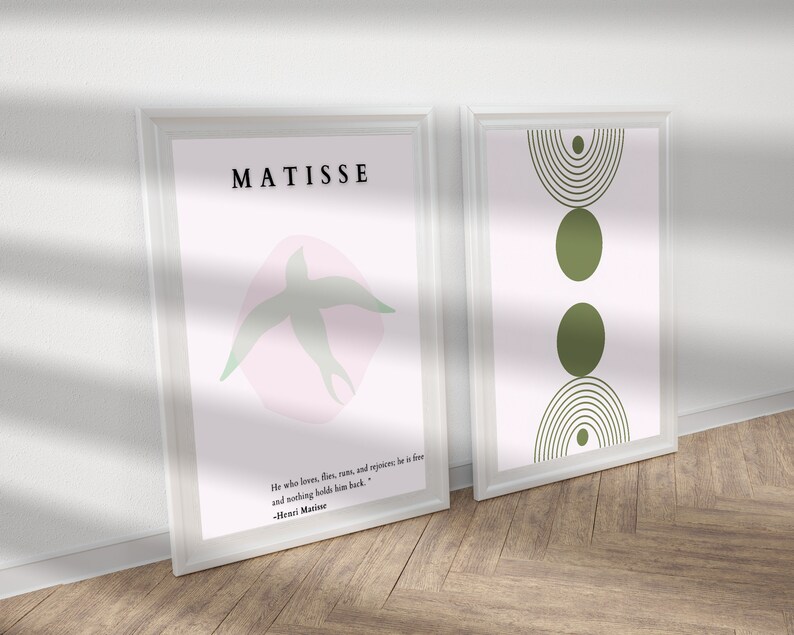 Sage Green and Blush Pink Print Set for Gallery Wall, Sage Green ...