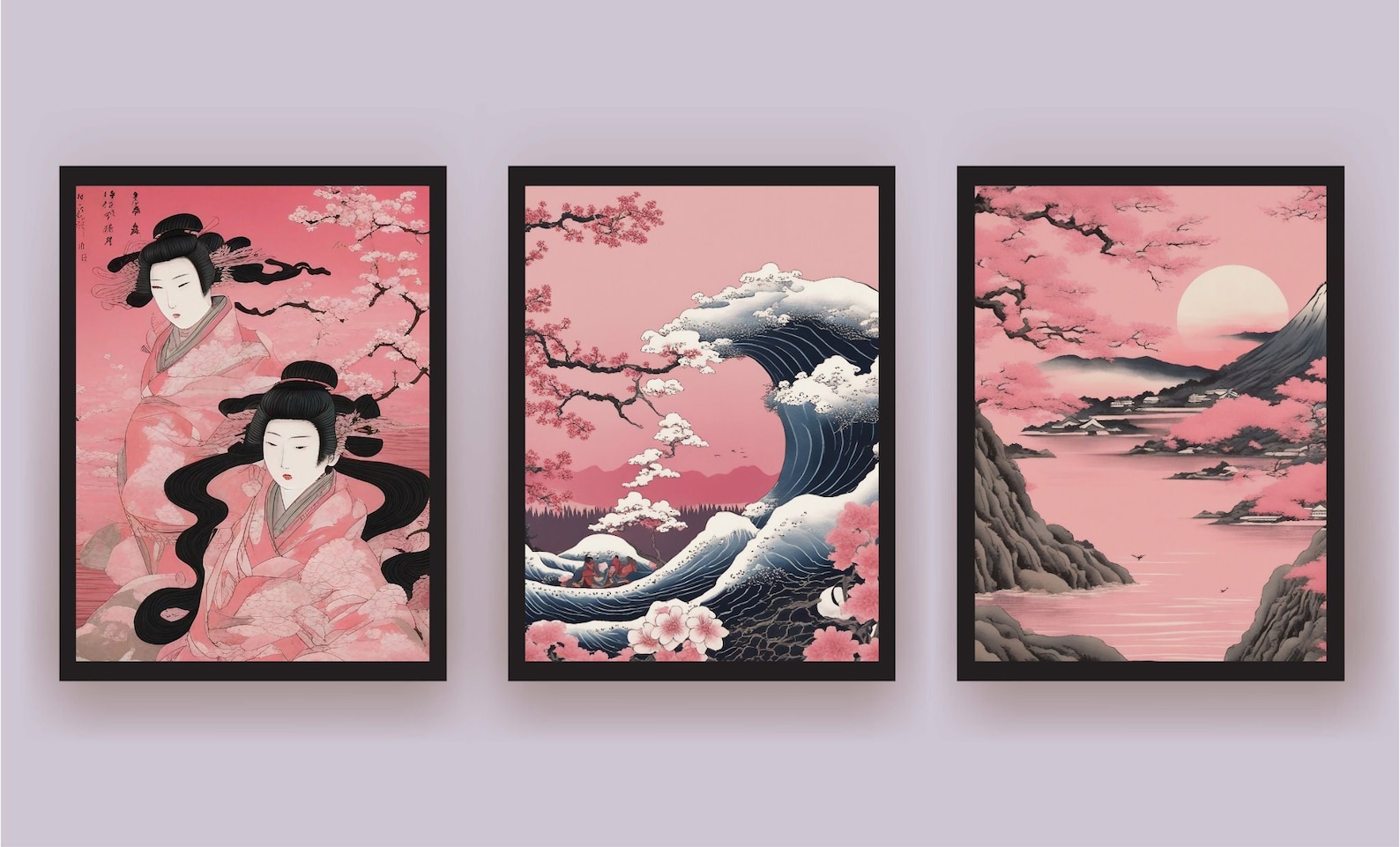 Japanese Prints Set of 3 Gallery Wall Set Asian Printable Art Japanese ...