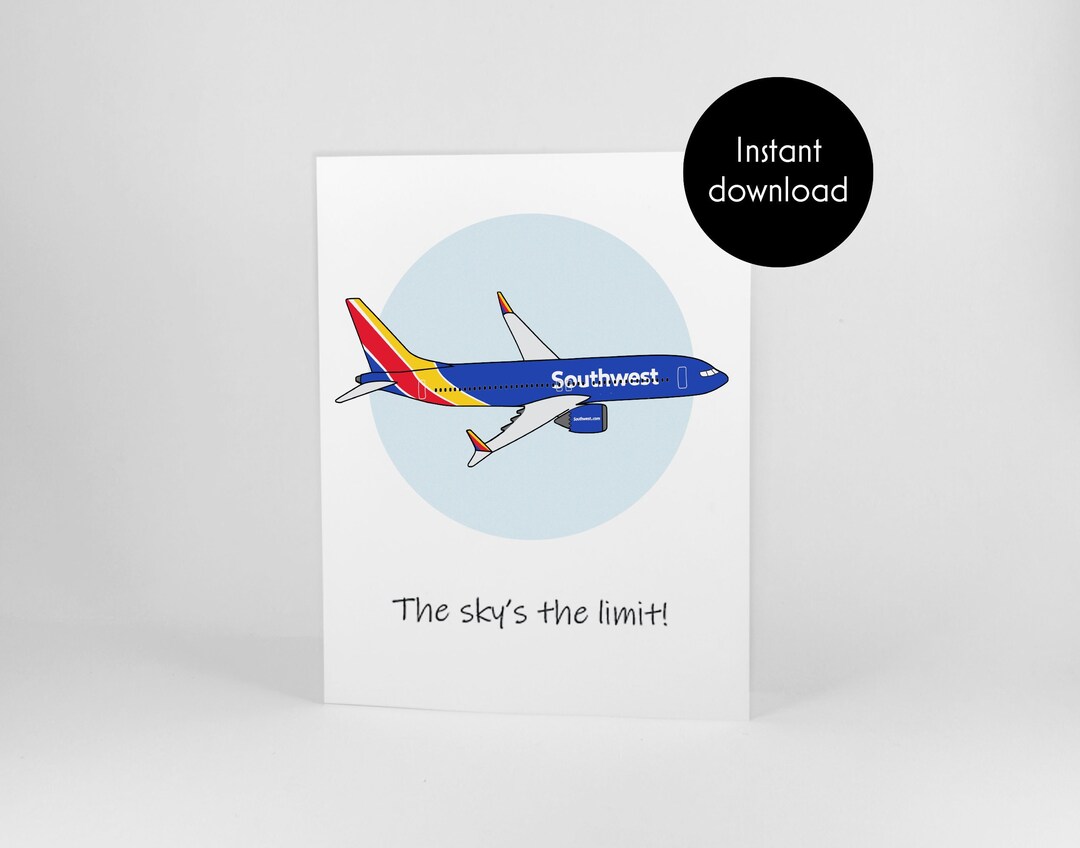 Southwest Airlines Boeing 737 Max Plane Congratulations Card for Pilots ...