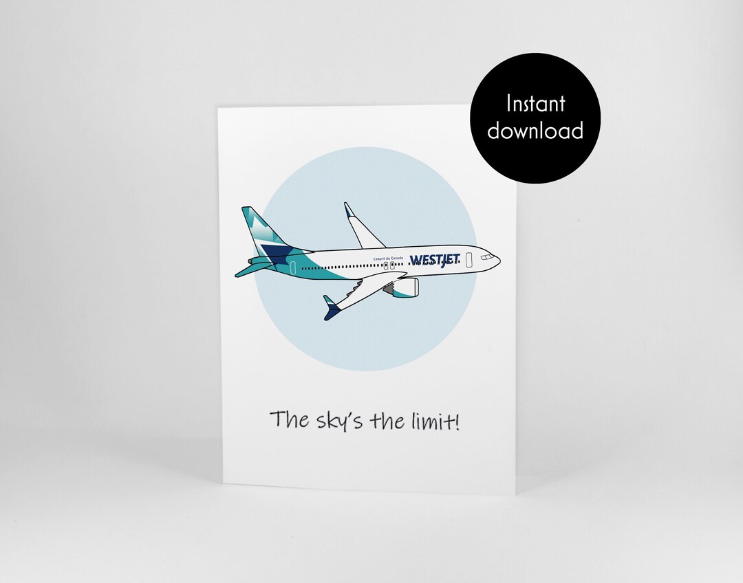Westjet Boeing 737 Max 8 Plane Congratulations Card for Pilots, Cabin ...