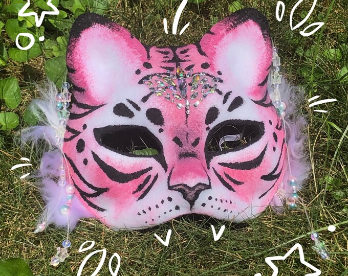 Pink Tiger Mask || Stylized Tiger, Ren Faire, Cosplay - Etsy