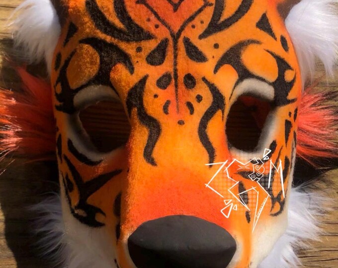 Tiger Mask || Stylized Canine Ren Faire Mask - Etsy