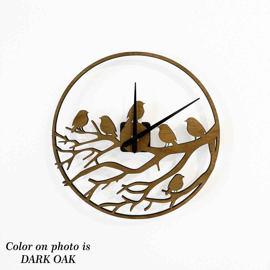 Bird Wall Clock, Handmade Wooden Clock, Wall Hanging Clock, Decorative ...