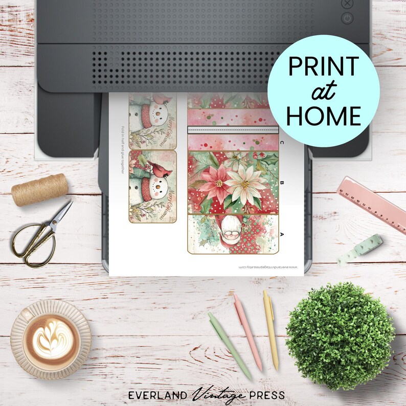 Christmas Happy Mail Folio Kit, Gift Card Holder Digital Papers, Junk ...