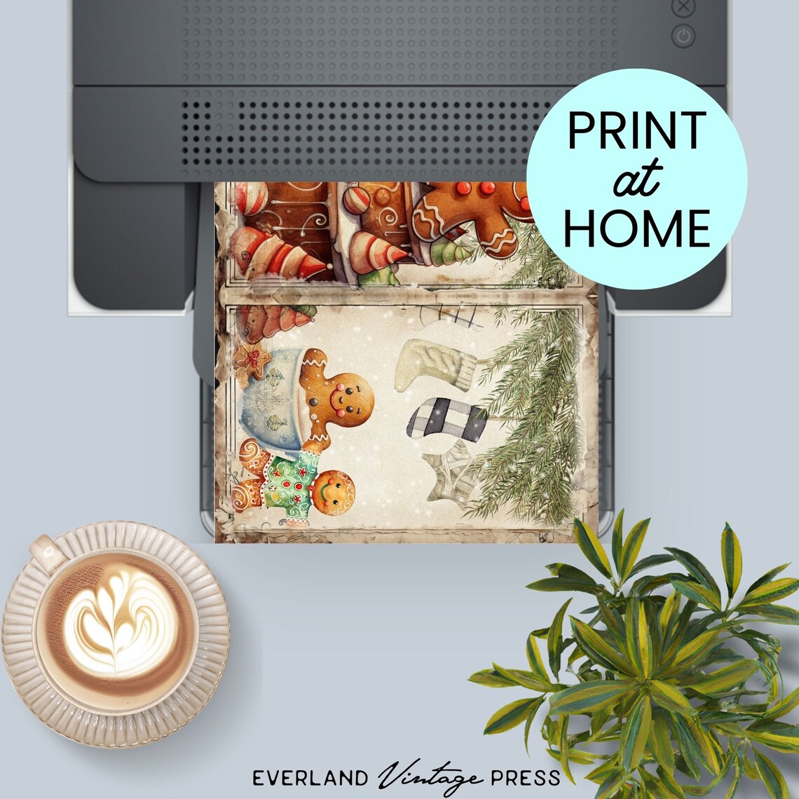 Gingerbread Junk Journal Pages, Gingerbread Junk Journal Kit, 6 ...