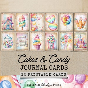 Candy Shop Junk Journal, Rainbow Junk Journal Papers, Pastel Pink and ...