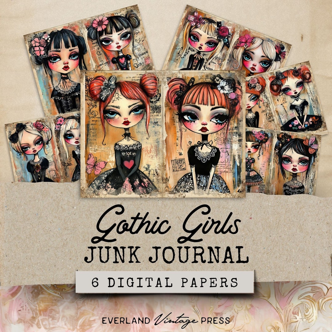 Whimsical Girls Junk Journal Pages, Whimsical Ephemera, Whimsical Junk ...