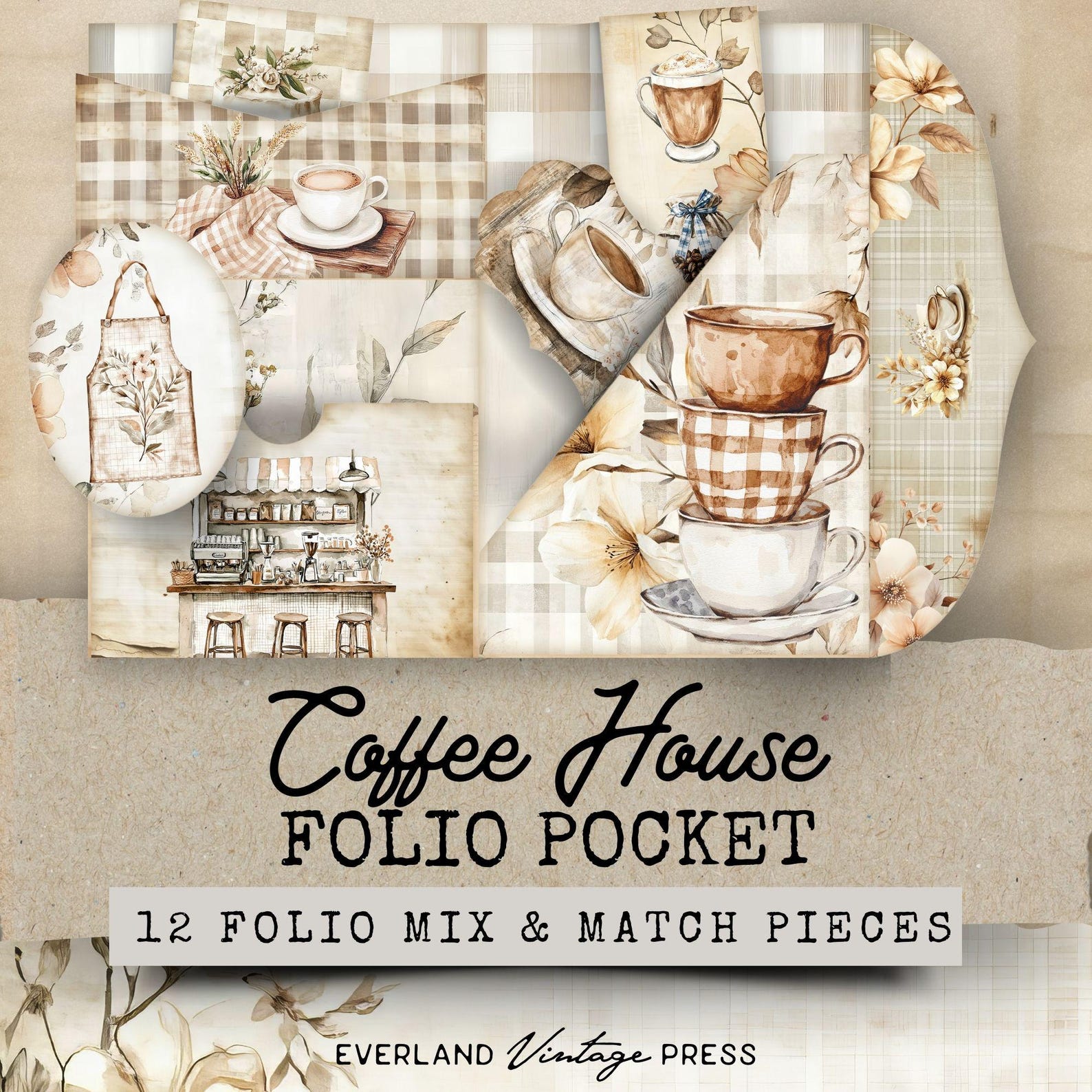 Junk Journal Folio Coffee, Coffee Junk Journal Folio Kit, Coffee Junk ...