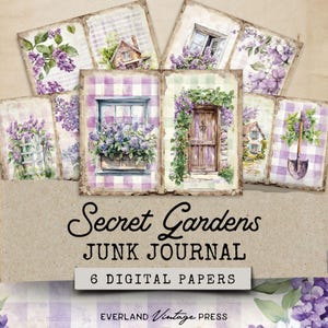 Secret Garden Junk Journal Bundle-90 Pieces, Lilac Garden Ephemera ...