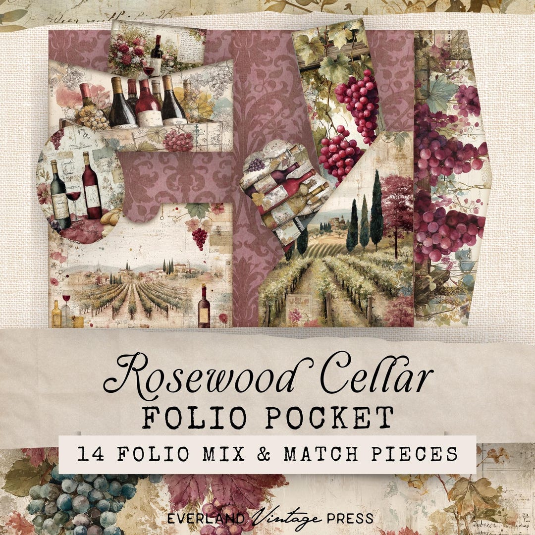 Wine Tasting Folio Kit, Industrial Grunge Label, Vintage Wine Junk ...