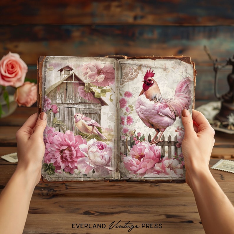 Spring Chicken Junk Journal Printable, Spring Chicken Journal Kits, 6 ...