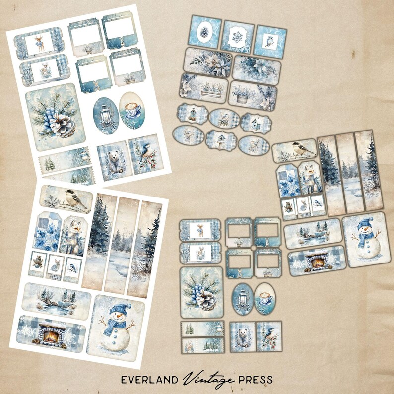 Winter Woodland Junk Journal Ephemera, Winter Botanicals Junk Journal ...