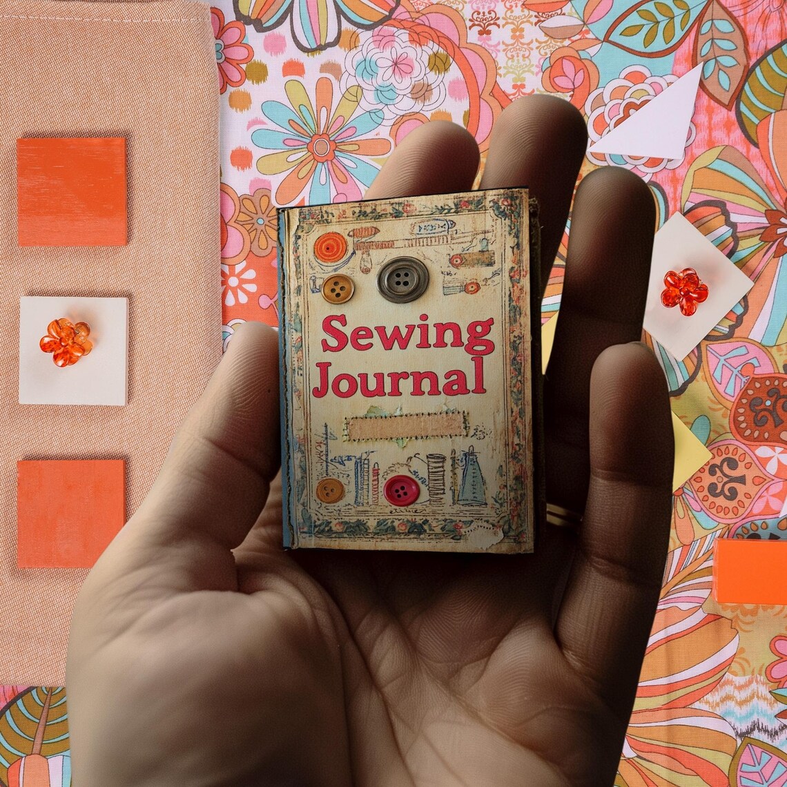 Vintage Sewing Dollhouse Mini Book, Vintage Embroidery Mini Book ...