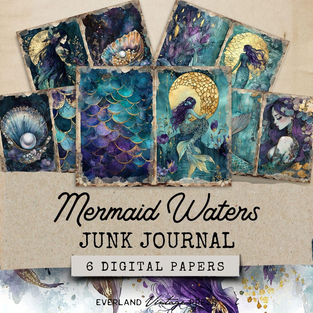 Dark Mermaid Junk Journal, Mermaid Junk Journal Kit, Printable Junk ...