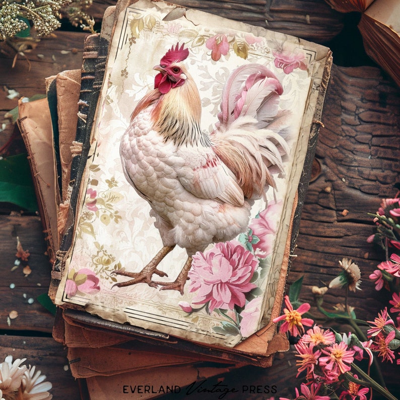 Spring Chicken Junk Journal Printable, Spring Chicken Journal Kits, 6 ...