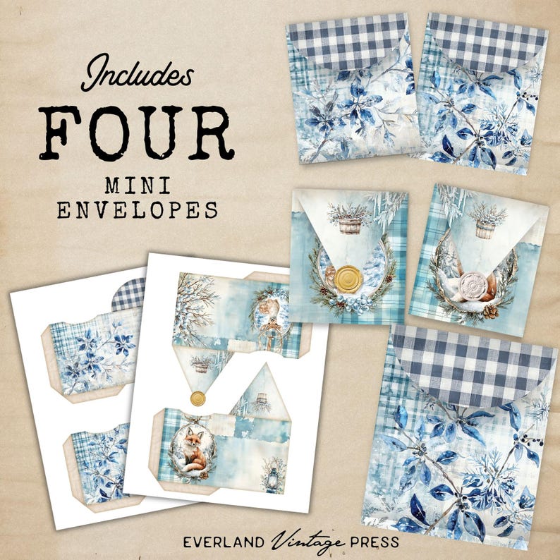 Winter Woodland Junk Journal Ephemera, Winter Botanicals Junk Journal ...