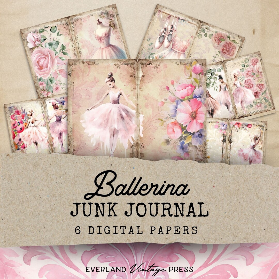 Ballerina Junk Journal Pages, Ballet Junk Journal Printable Page ...