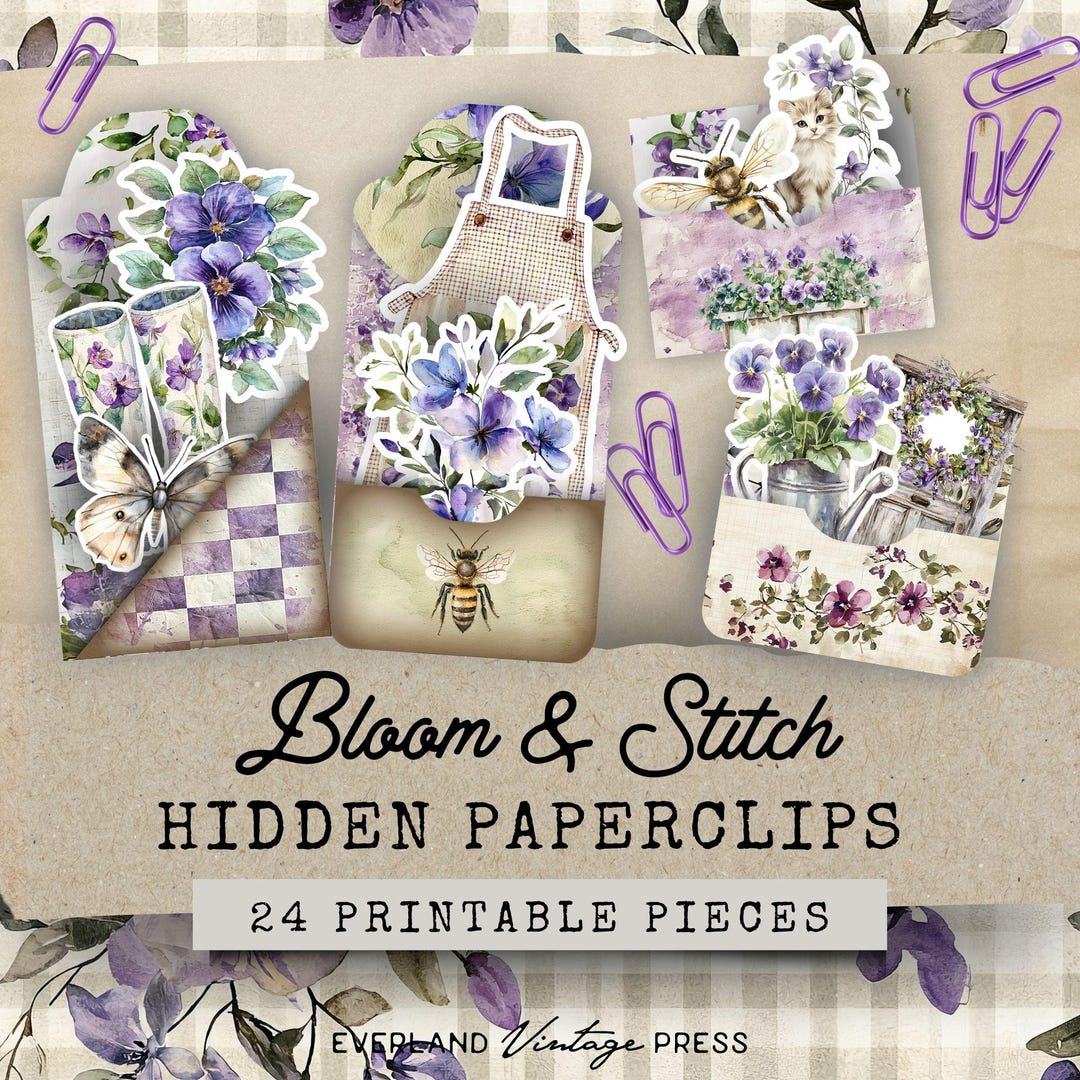 Cottage Garden Hidden Paperclip Kit, Secret Garden Junk Journal Hidden ...
