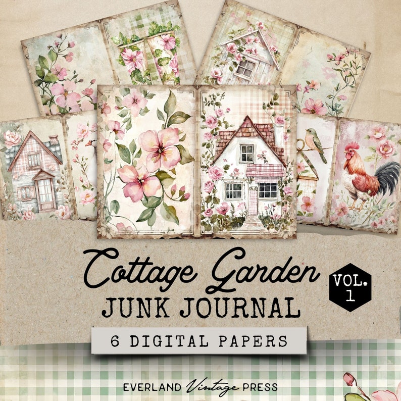 Secret Garden Junk Journal Bundle-90 Pieces, Garden Ephemera, Cottage ...