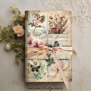 Vintage Patchwork Junk Journal Papers, Shabby Chic Patchwork Journal ...