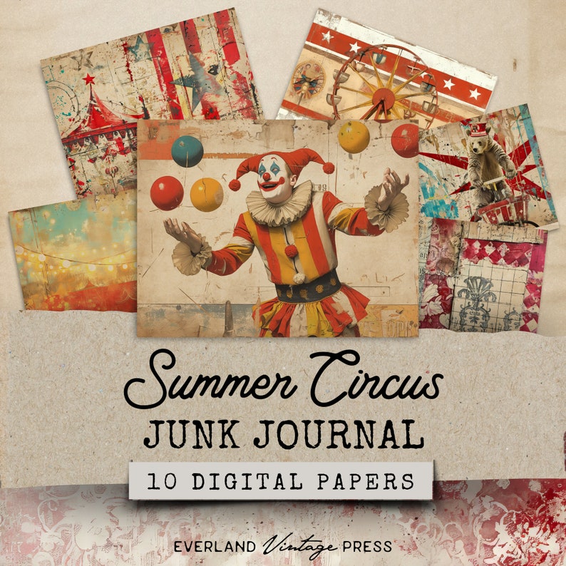 Circus Junk Journal Kits Bundle -90 Pieces, Vintage Circua Ephemera ...