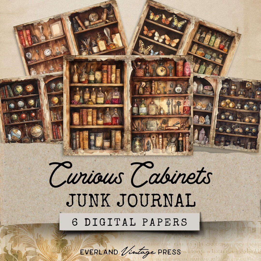 Cabinet of Curiosities Junk Journal, Junk Journal Kits Cabinet of ...