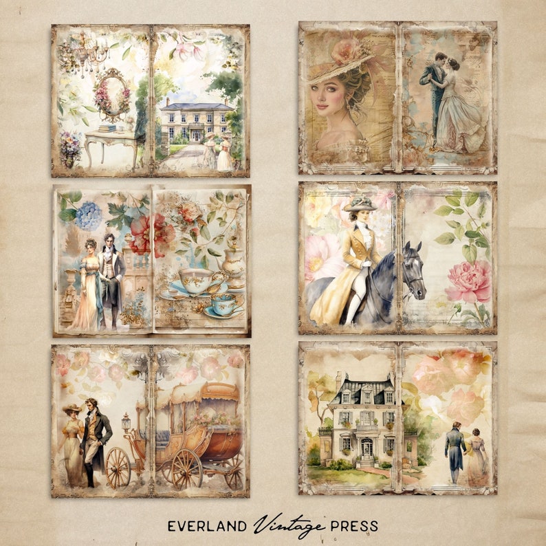 Regency Era Junk Journal, Junk Journal Kit Regency, 6 Digital Journal ...