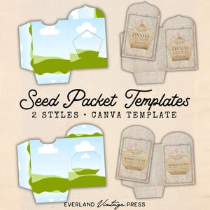 Seed Packet Template Canva, Seed Packet Ephemera, Blank Seed Packet ...