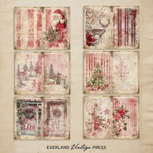 Traditional Christmas Junk Journal Kit, Winter Floral Junk Journal Kit ...