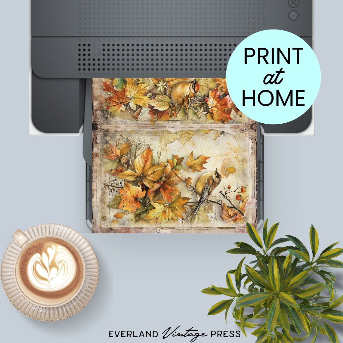 Fall Foliage Journal Papers, Cozy Autumn Junk Journal Kit, 6 Pumpkin ...