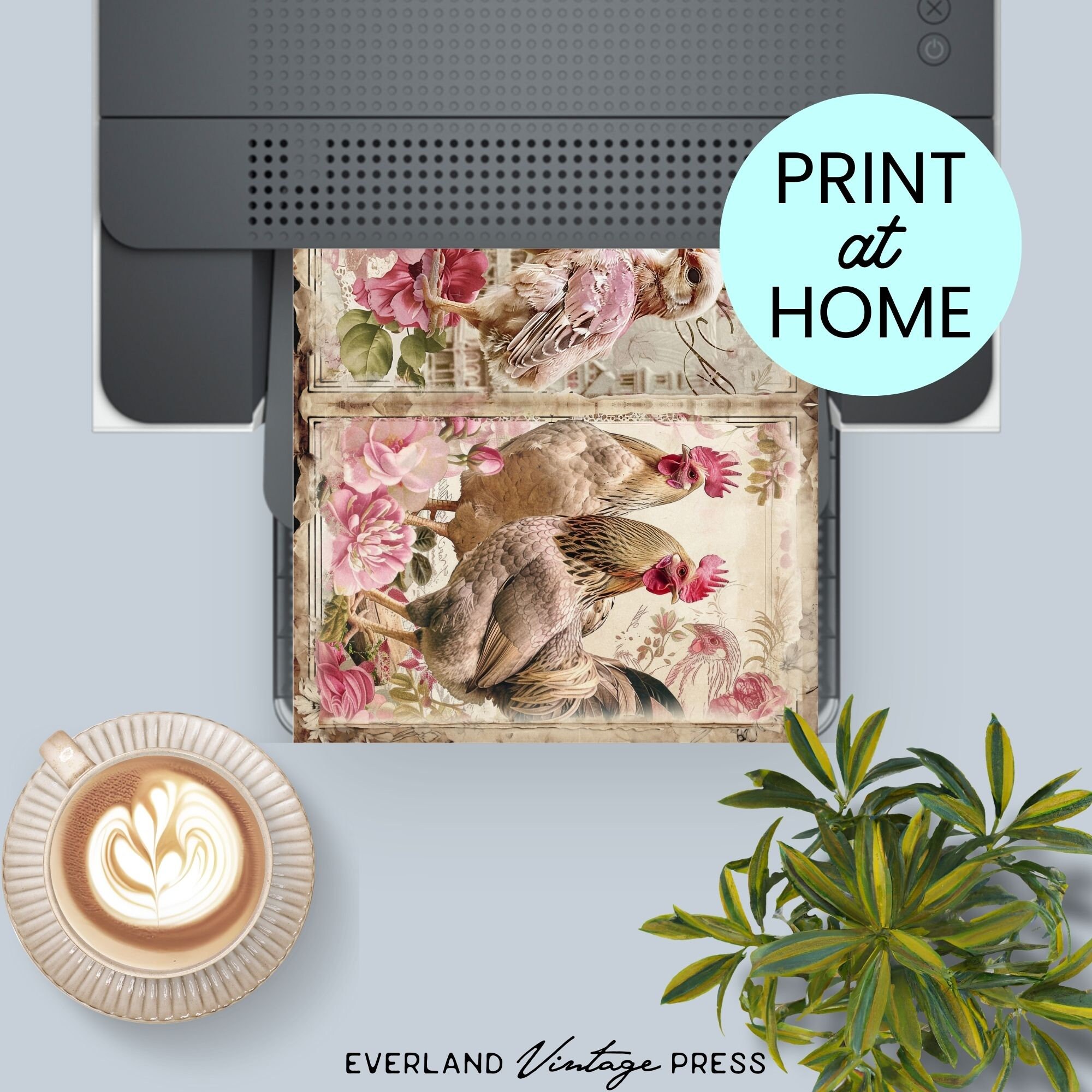 Spring Chicken Junk Journal Printable, Spring Chicken Journal Kits, 6 ...