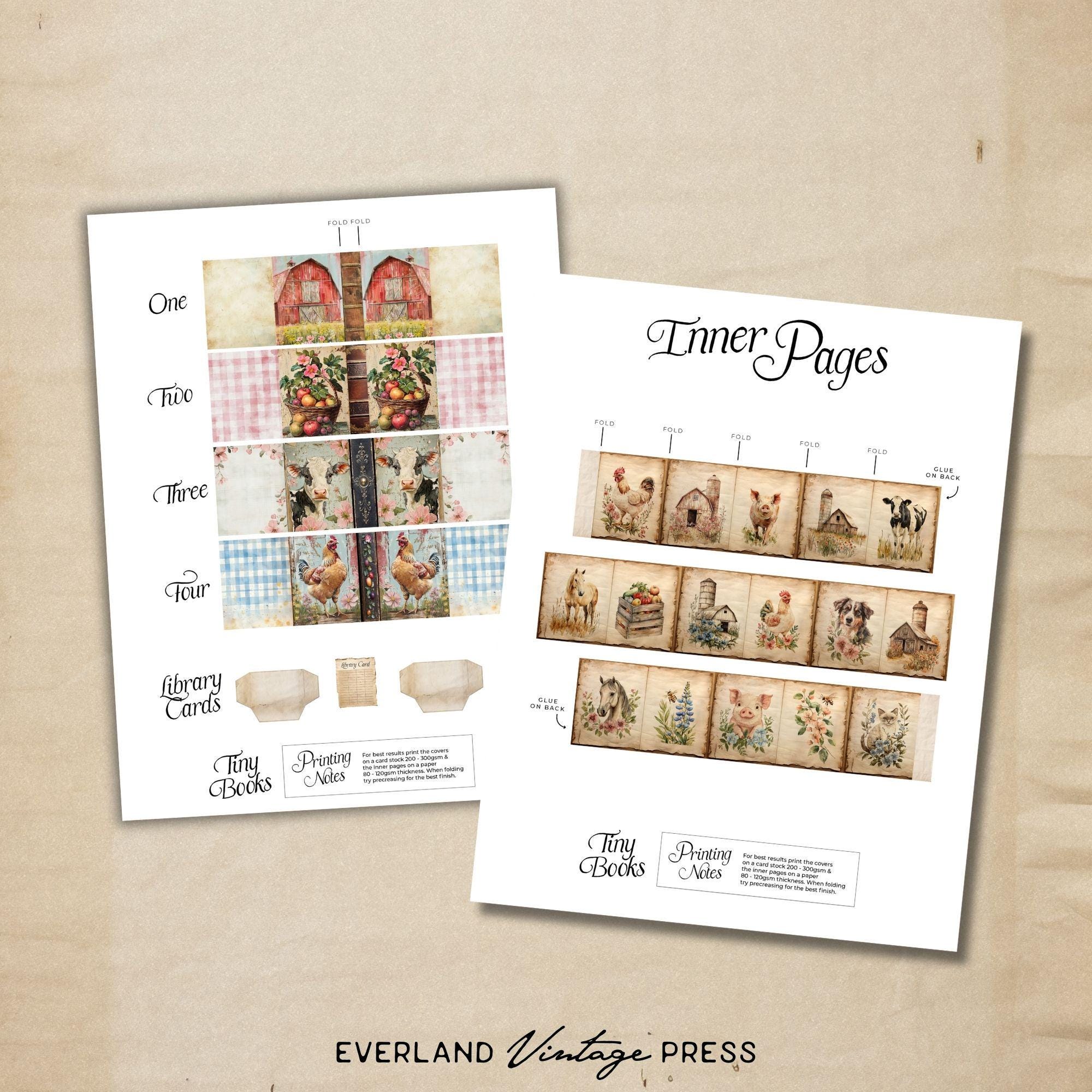 Printable Dollhouse Mini Book, Vintage Miniature Book, Farm Life Junk ...