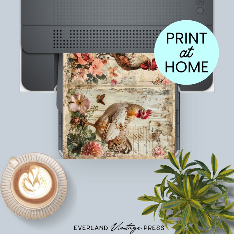 Fancy Chicken Junk Journal Printable Paper, Fancy Chicken Journal Kits ...