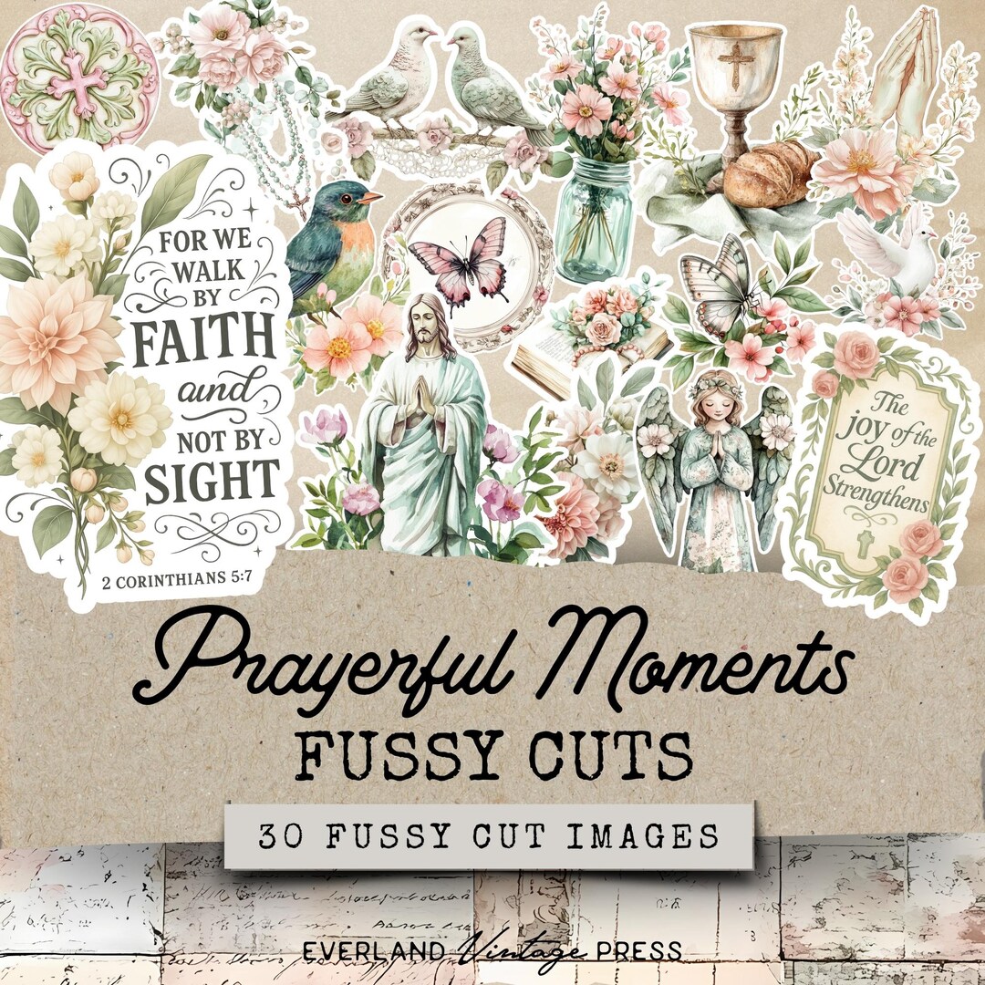 Fussy Cut Bible Journaling, Faith Labels, Secret Garden Fussy Cuts ...