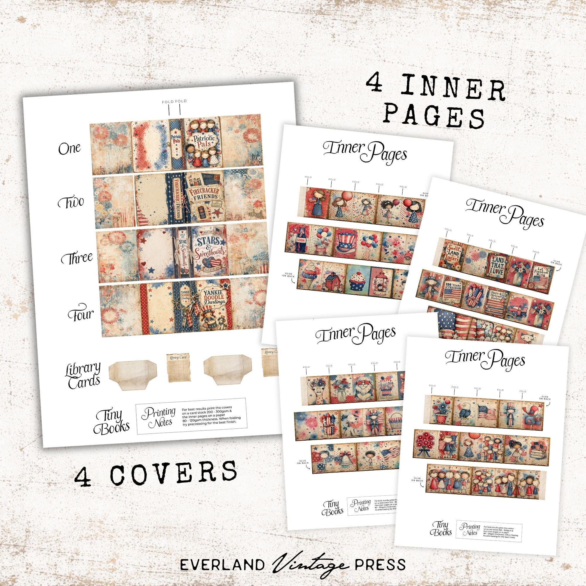 Patriotic Pals Mini Books, Printable Dollhouse Books, Whimsical ...