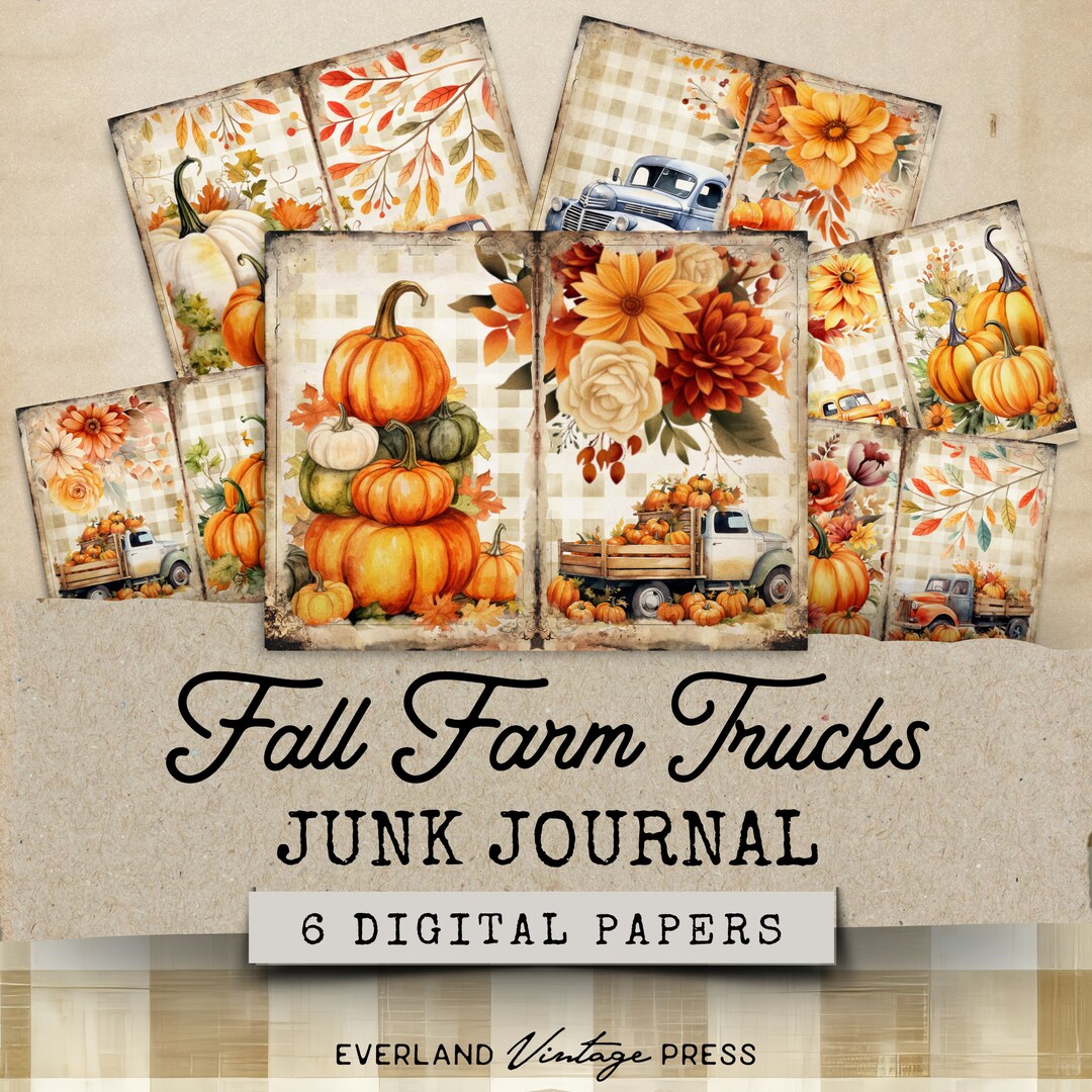 Fall Farm Truck Junk Journal, Fall Junk Journal, Cozy Autumn Junk ...