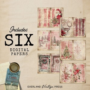 Traditional Christmas Junk Journal Kit, Winter Floral Junk Journal Kit ...