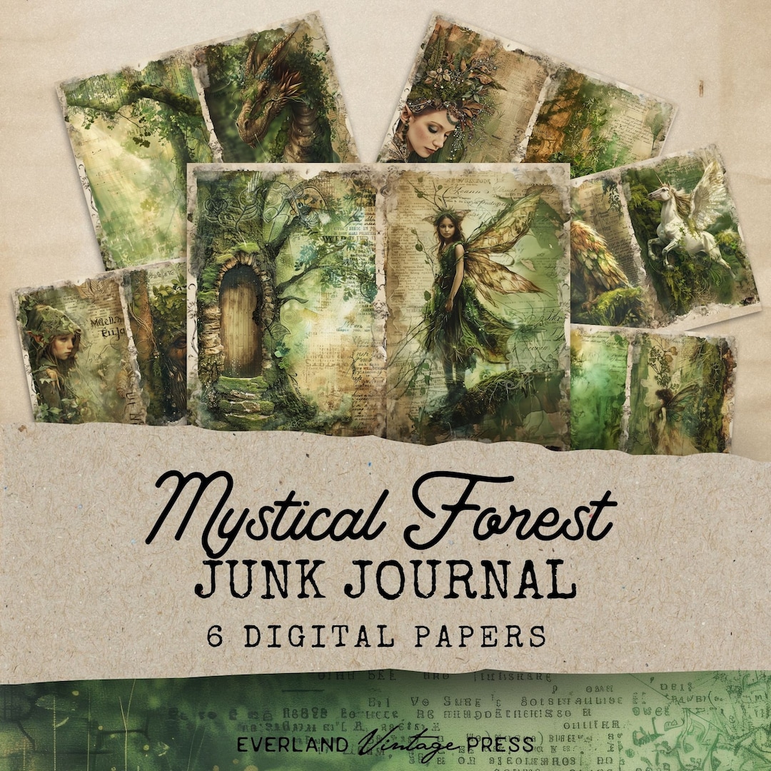 Elven Forest Junk Journal, Mystical Fairy Junk Journal Kit Elven ...