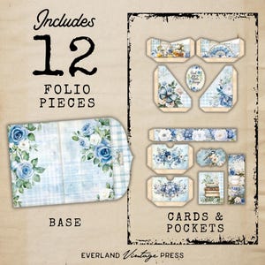 Blue Rose Folio, 35 Spring Garden Folio Pocket, Folio Kit Roses, Spring ...