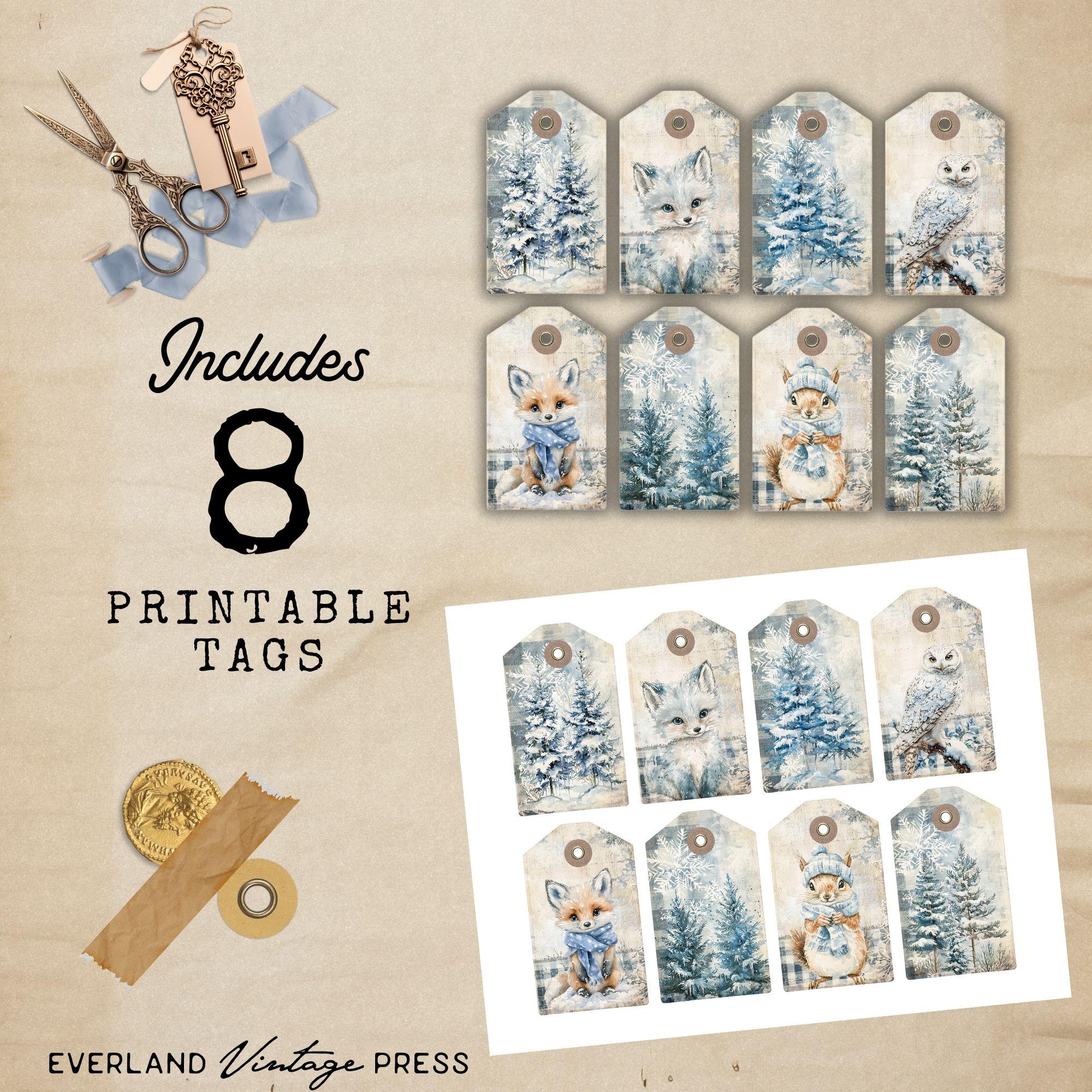 Winter Woodland Junk Journal Ephemera, Winter Botanicals Junk Journal ...